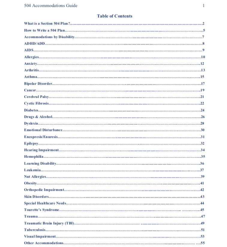 504 Accommodations Guide Schoolpsych