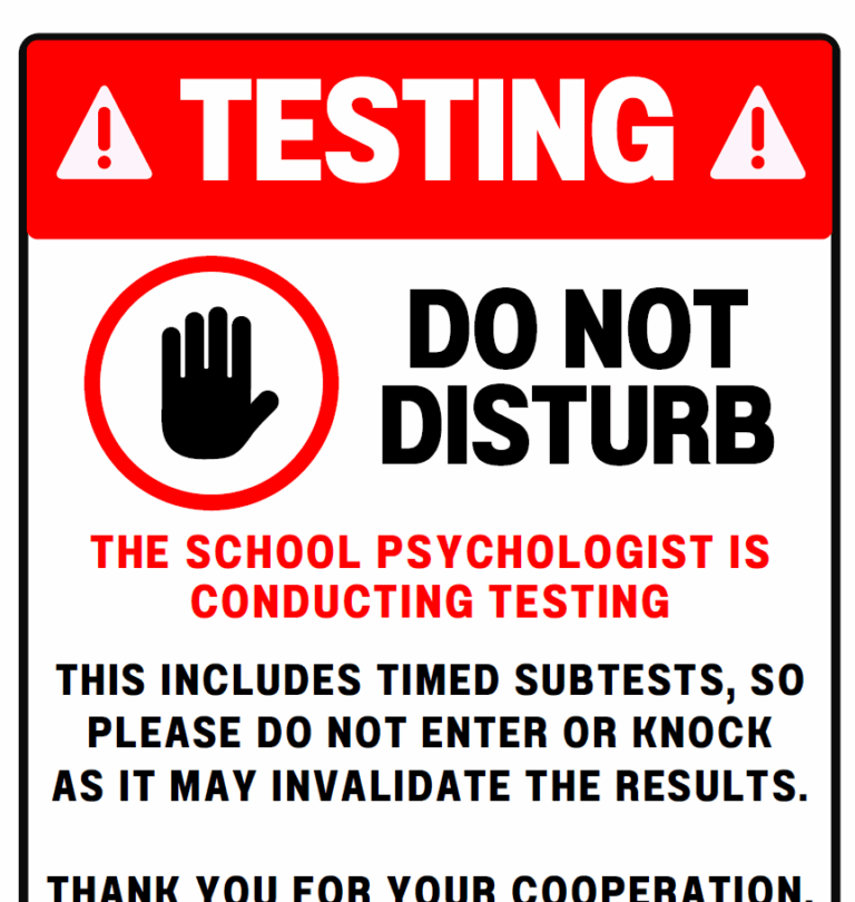 “Do Not Disturb” Signs for School Psychologists by Schoolpsych.com ...